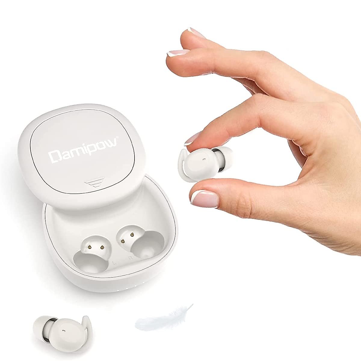 Bluetooth Sleep Earbuds, Noise Blocking Small Buds for Sleeping, Wireless Sleep Headphone Comfortable Fit, Invisible and Skin-Soft in-Ear Designed for Side Sleepers, Insomnia, Snoring, Work, Leisure