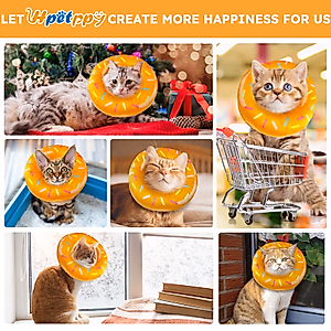 Hpetppy Cat Cone Collar Soft, Cat Recovery Collar for Wound Healing Cute Cat Donut Adjustable Cat Cones to Stop Licking Comfortable Lightweight Neck Elizabethan Collars for Cats Kittens After Surgery