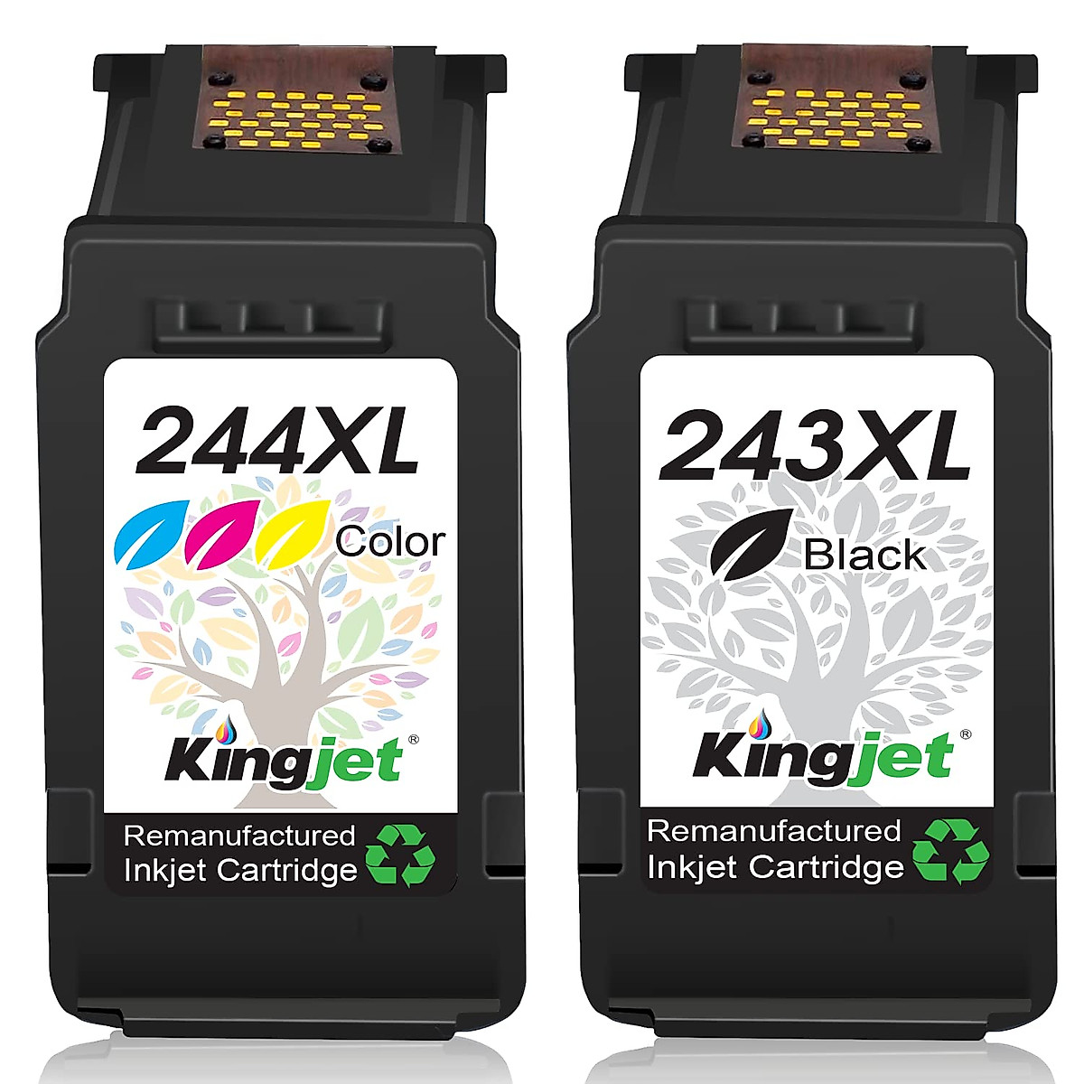 Kingjet Remanufctured Replacement for Canon PG-243 CL-244 PG-245XL CL-246XL for Canon MG2522 Ink Cartridges for Pixma MX492 TS3122 MG2922 MG2520 MG2920