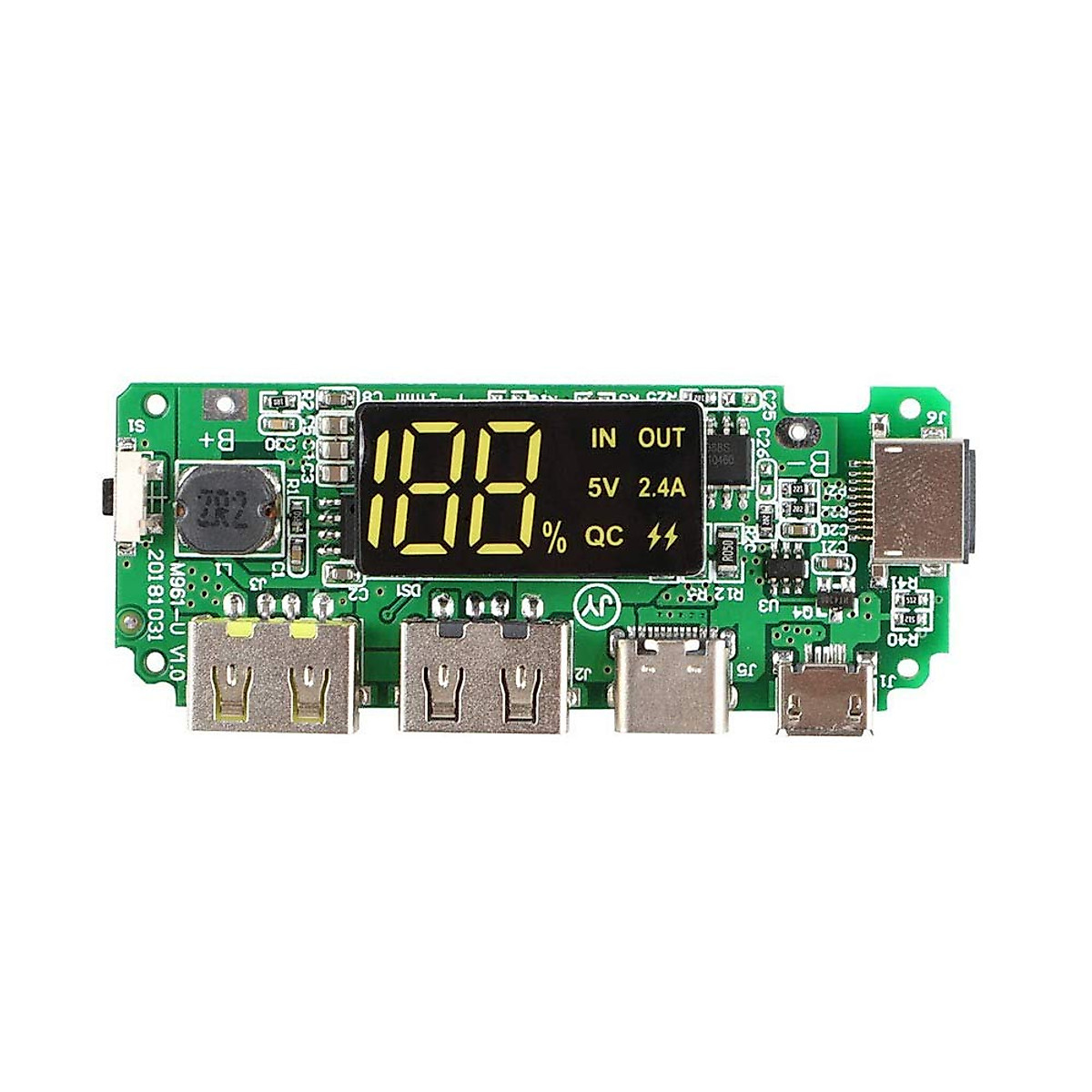 Acxico 1Pcs Dual USB Micro Type-C Flash USB Power Bank DIY Charger Module for Battery