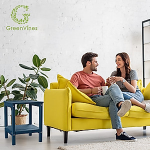 GREENVINES Adirondack-Outdoor-Side-Table | Set of 2 | 14 x 13 Inches | HDPE Plastic | All Weather | Blue | Outside End Tables | Storage Shelf | for Patio Porch Backyard Indoor