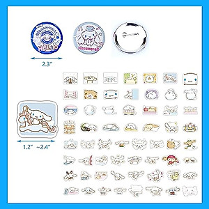 Cute Cinnamoroll School Supplies Set Kawaii Office Supplies Gift Set Including Gel Ink Roller Pens Stickers Pencil Case ID Badge Stickers Button Pins Key Chain Phone Chain Phone Ring Holder
