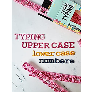 La Botica Makers Typing Alphabet Biscuit Fondant Cake, Cookie Stamp Impress Embosser Cutter Mold - 1.10 Inches Blue, 8-Pack