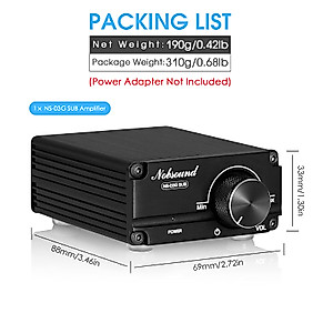 Nobsound 100W Subwoofer Digital Power Amplifier Audio Mini Amp (Black)