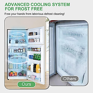 Frestec 14.6 CU' Refrigerator with Freezer, Apartment Size Refrigerator Top Freezer, 2 Door Fridge with Adjustable Thermostat Control, Freestanding, Door Swing, Stainless Steel (FR 1462 SL)