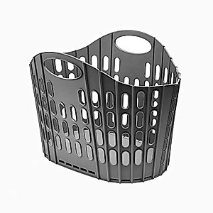 Addis Fold Flat Easy Store Laundry Basket Hamper, 38 Litre, Dark Grey