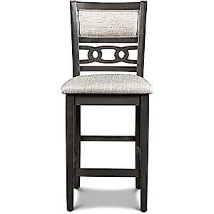 New Classic Furniture Gia Drop Leaf Counter Table with Two Chairs, 42-Inch, 42.25" Set, Grey