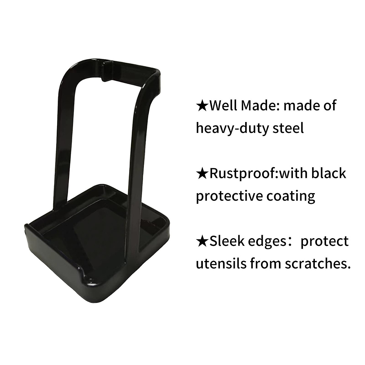 Haosuny Pan Lid Holder - Lid Storage Manager, Kitchen Counter Top Organizer, Kitchen Appliances,Tablet Computer Rack, Cooking Book Shelf (Black)