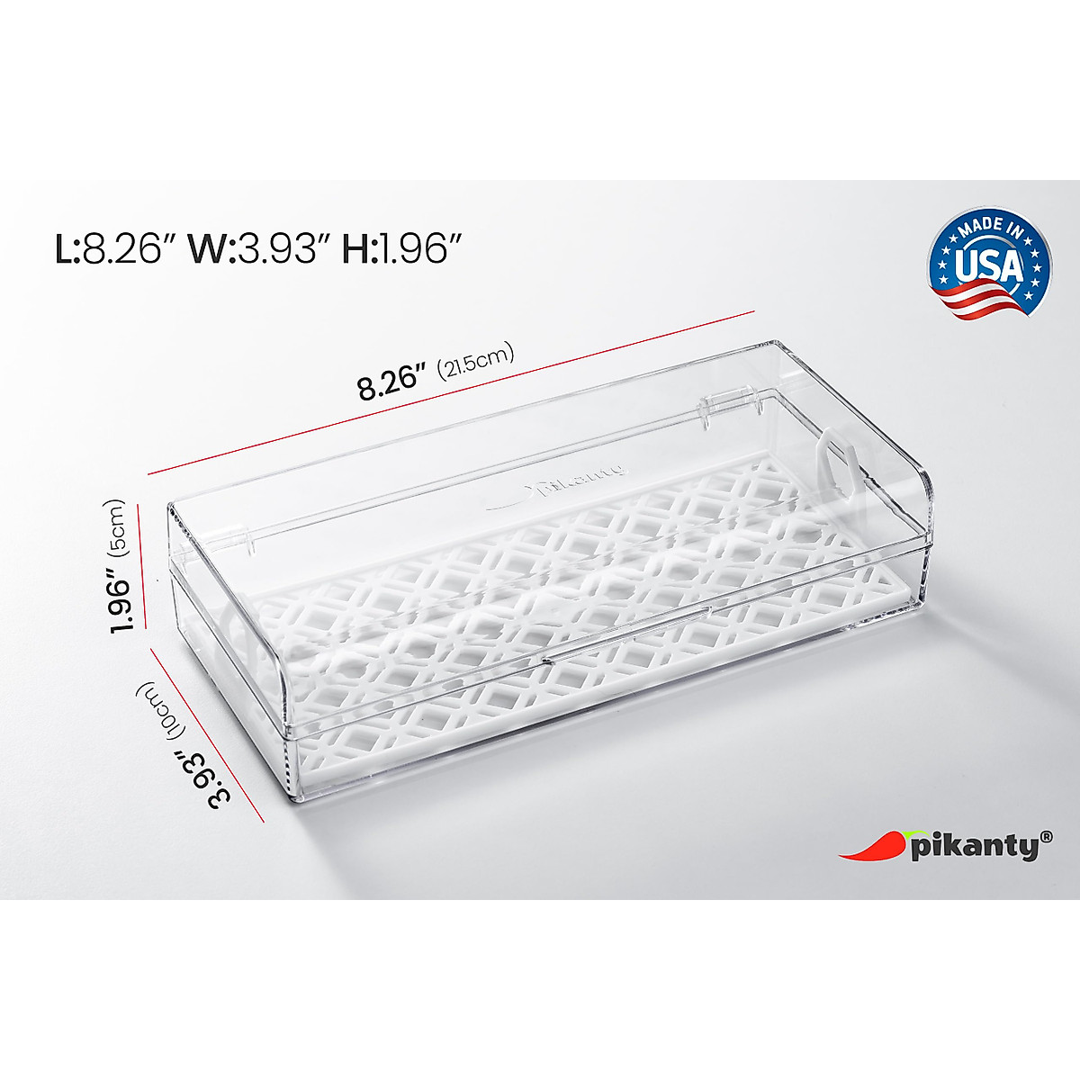 Pikanty American Sliced Cheese Holder | Airtight Storage Container for Fridge | Hinged Lid | Dishwasher Safe | Holds 24 Slices | Made in USA