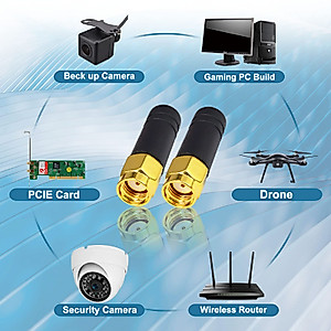 FPV Small WiFi Antenna 2.4GHz Bluetooth Mini WiFi Antenna Wireless Omni Thumb Antenna mmdvm Network Router RP SMA Male TX RX Mini RHCP Racing Drone Antenna for Multicopter Back Up Camera Pack of 2