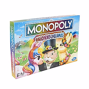 Monopoly Unicorns vs. Llamas Board Game for Ages 8 and Up; Play on Team Unicorn or Team Llama (Amazon Exclusive)