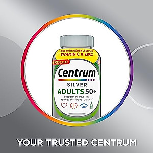 Centrum Silver Multivitamin for Adults 50 Plus, Multivitamin/Multimineral Supplement, Vitamin D3, B-Vitamins, Gluten Free, Non-GMO Ingredients, Supports Memory and Cognition in Older Adults - 125 Ct