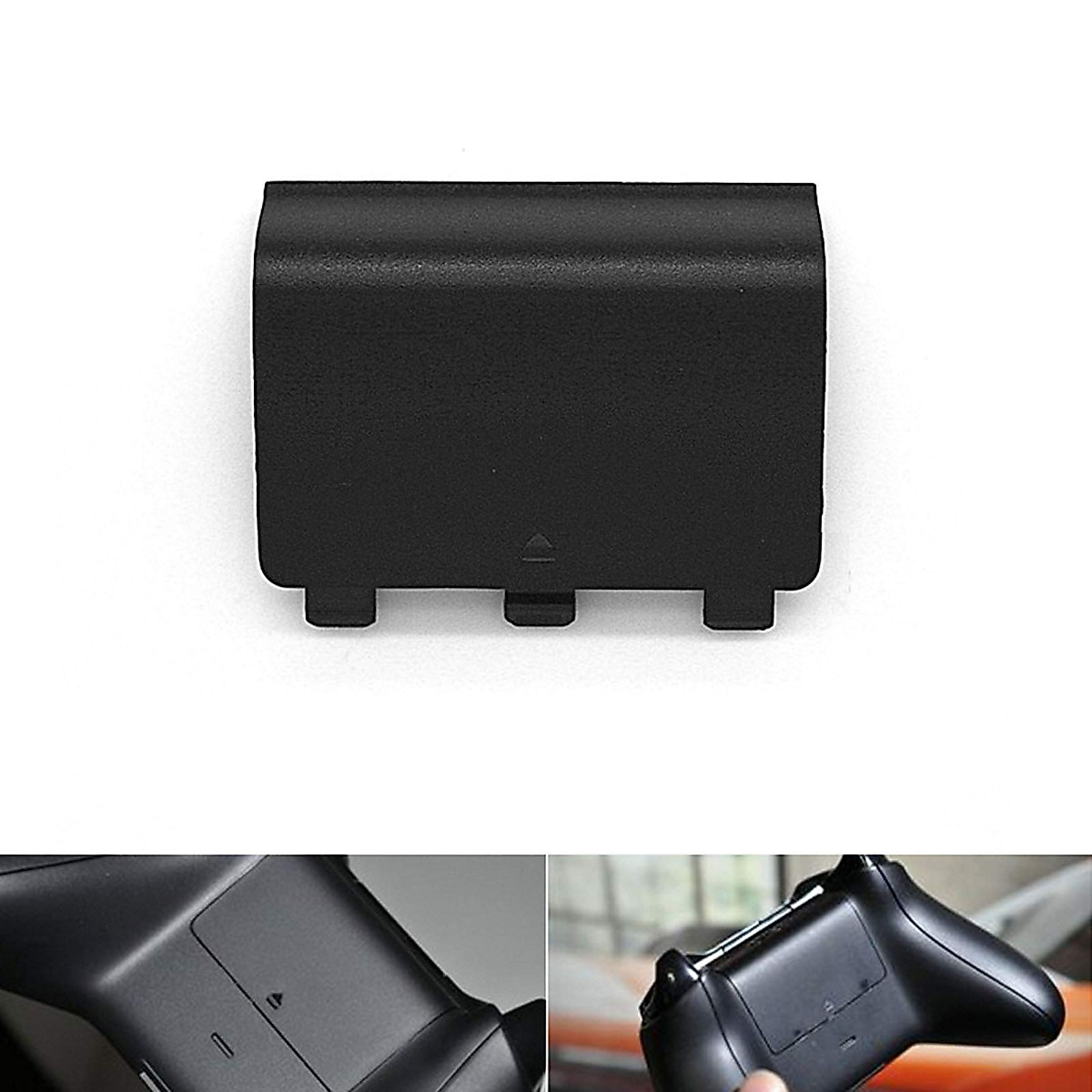 E-outstanding Battery Cover 2PCS Black Battery Back Door Lid Shell Replacement for Xbox One,Xbox One S Controller