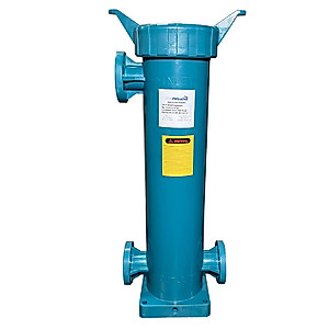 PPH #2 Polypropylene Bag Filter Housing, 2 Inch Flanged Inlet/Outlet, 125 GPM Max Flow, UV Resistant, Twist-Off Lid, Viton O-Rings, Ideal for Chemical Applications