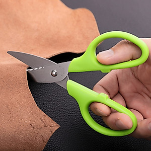 HITOPTY Green Multipurpose Scissors, 6in Straight Sturdy Sharp Scissors for Office School Student Home General Use Sewing Fabric Craft Supplies with Cover