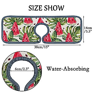 Kitchen Faucet Absorbent Mat 4 Pieces Summer Watercolor Watermelon Slices Faucet Sink Splash Guard Bathroom Counter and RV,Faucet Counter Sink Water Stains Preventer