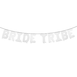 Bachelorette, Wedding, Bridal Shower Party Balloon Letter Decorations. 16" Multicolor Bride Tribe Bridal Celebration Decoration Banner Party suppliers (Bride Tribe White)