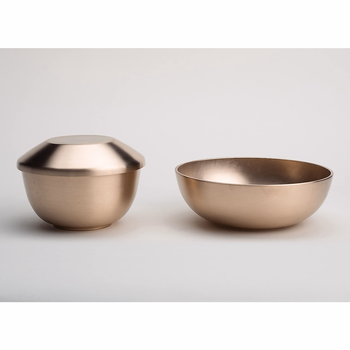 Premium Brassware Rice Bowl Soup Bowl Set Korean Traditional Handmade Tableware BANGJJA YUGI Dinnerware, Bronze