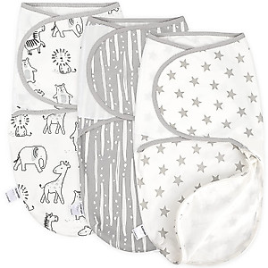 Knirose Noiseless Patented-Velcro Baby Infant Wrap Swaddle Blankets for Newborn Baby Boys Girls 0-3 Months, Wearable Swaddle Sleep Sacks Easy Diaper Changing Sleeping Bag with Zipper