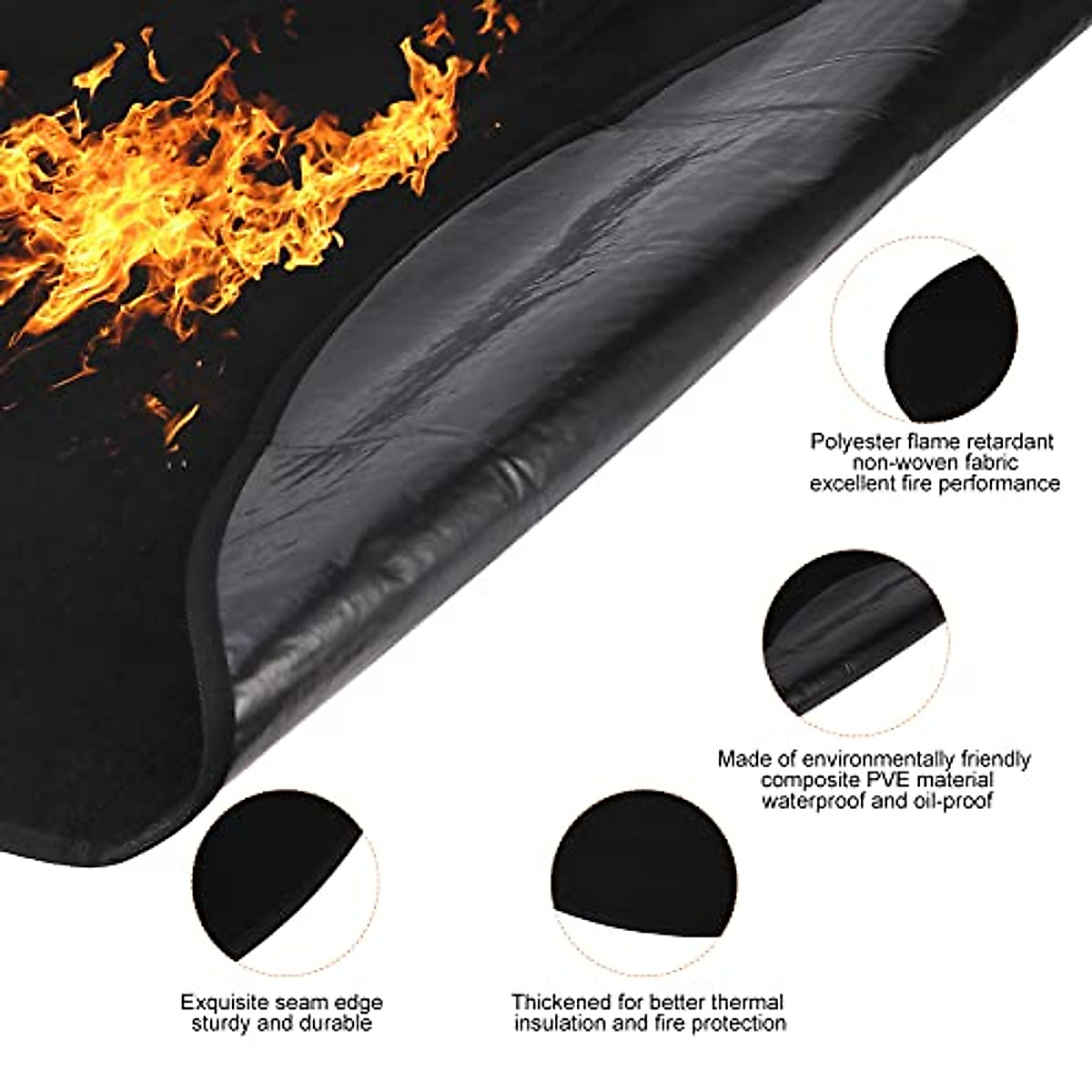 Fire Pit Mats for Under Fire Pit,Grill Mats for Outdoor Grill Deck Patio Protector,Flame Retardant & Heat Insulation BBQ Mat for Under BBQ,Fireproof Mat for Fire Pit(Size:36 * 36)
