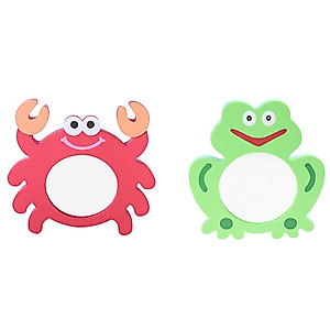 2pcs Mirror Bath Toy Baby Toddler Cartoon Frog Crab Mirror Bathing Plaything Water Toy for Kids Toddler