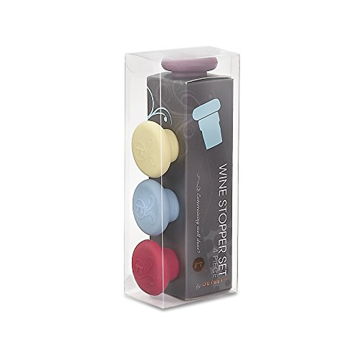 Outset B229 Silicone Wine Bottle Stoppers, Set of 4, Assorted