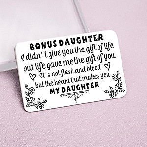 Stepdaughter Gifts Wallet Insert Card from Stepmom Stepdad, Daughter in Law Birthday Card, Step Daughter Proposal Gifts