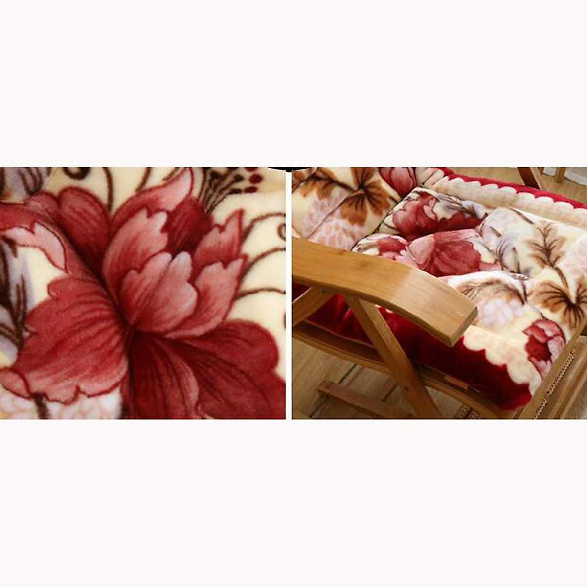 LOVEHOME Plush Rocking Chair Pad,Universal Seat Cushions,Soft One-Piece Chair Pad,Indoor with Ties Tatami Back Pain Loung Chair Cushion-e 120x48cm(47x19inch)