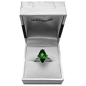 R6497 Fancy Cut Green Helenite Marquise Shape Sterling Silver Mordorn Ring (6)