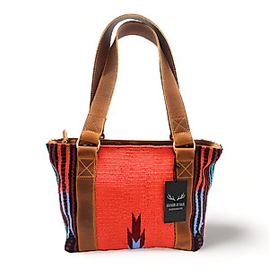 Southwestern Handwoven Wool Leather Boho Tote Western Handbag (Sedona)