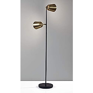 ADESSO 3237-01 Floor-Lamps, Matte Black/Antique Brass