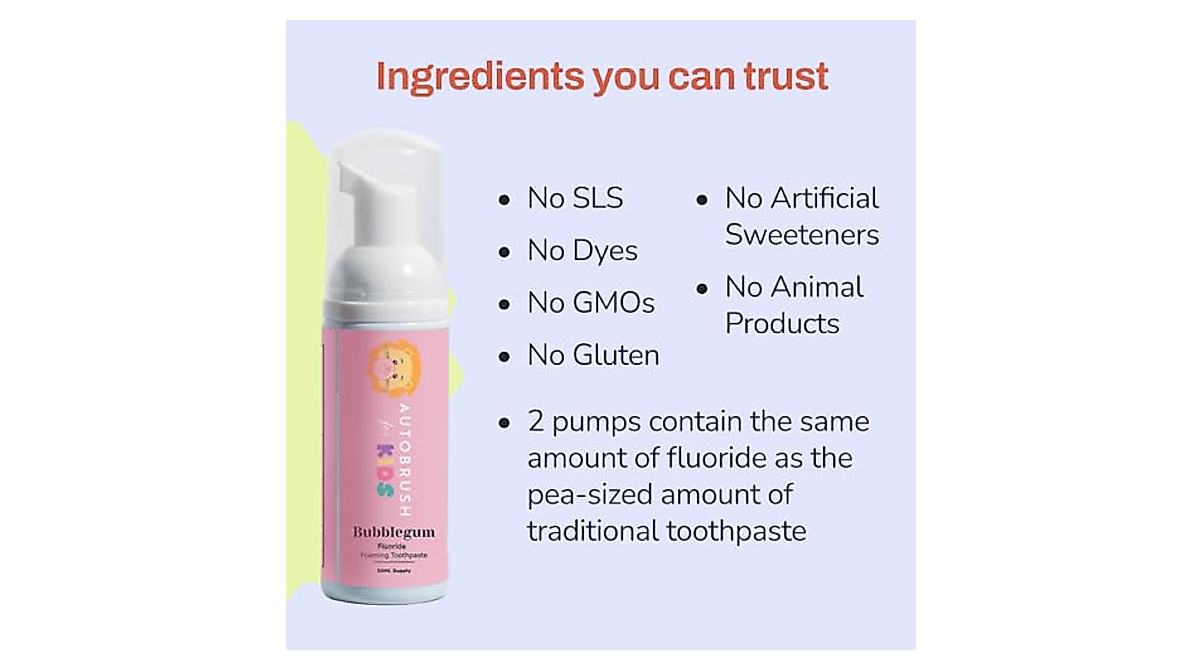 AutoBrush Kids Foaming Toothpaste - Bubblegum Flavor