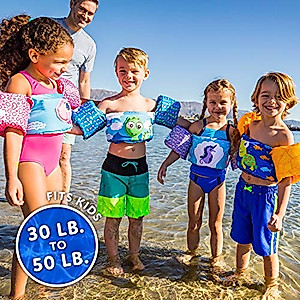 STEARNS Original Puddle Jumper Kids Life Jacket | Deluxe Life Vest for Children, Blue Flower, 30-50 pounds (Color May Vary)