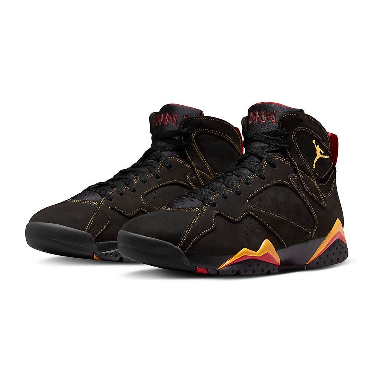 Jordan Mens Air Jordan 7 Retro CU9307 081 Citrus 2022 - Size 9.5, Black/Citrus-varsity Red