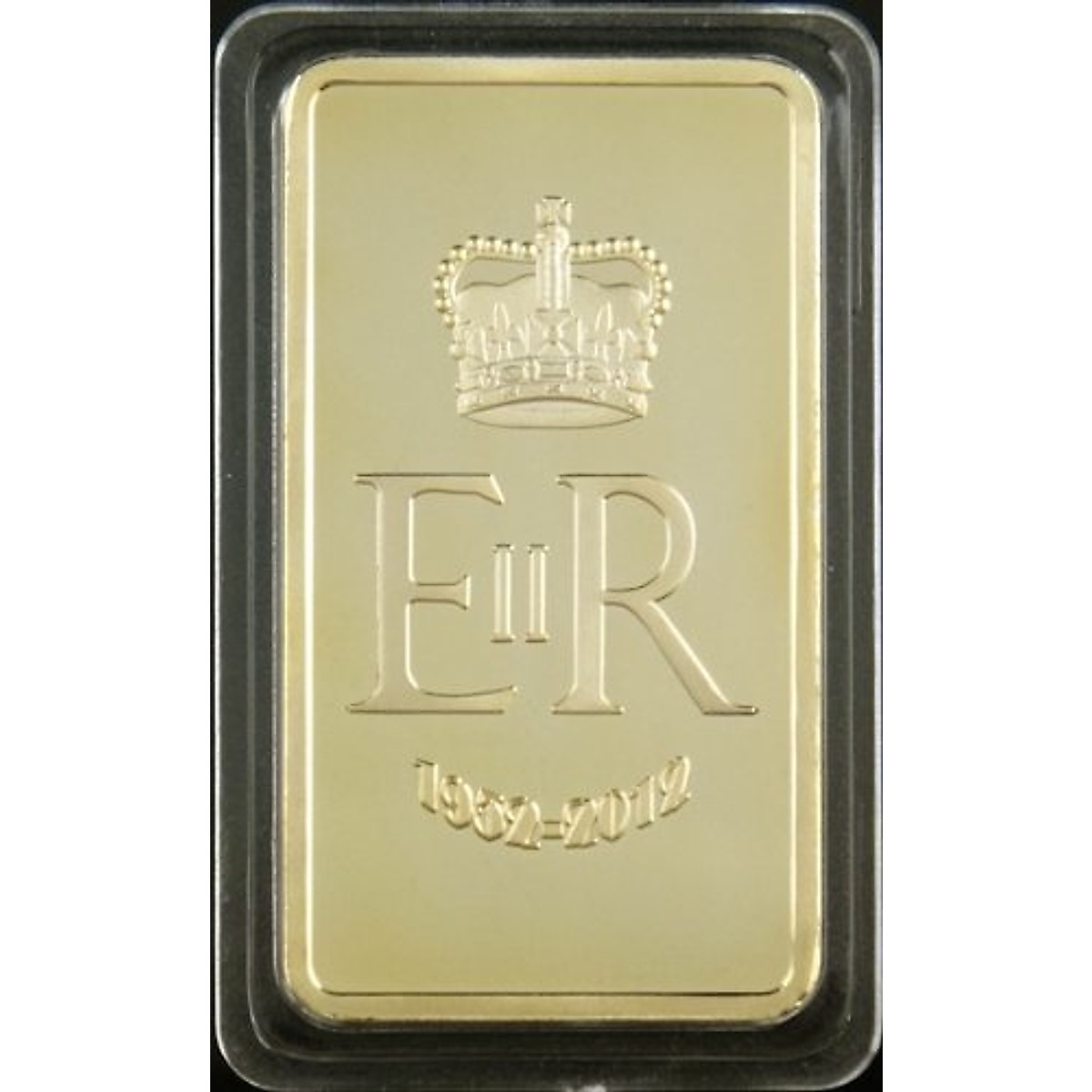 The 1 Oz .999 Pure 24 Karat Gold Layered Steel Bar the Queen's Diamond Jubilee Eliabeth II - Grace Specialty 016