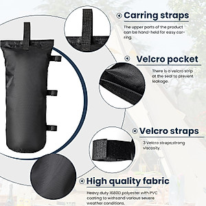 Yontuo Canopy Weight Bags, Heavy Duty 1680D Canopy Weights Sandbags for Instant Outdoor Canopy, Pop Up Sun Shelter, Gazebos, Sunshade Canopy Tent Weights Sand Bags Set of 4(No sand)