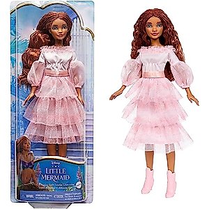 Disney The Little Mermaid, Celebration Ariel Doll with Red Hair and Pink Dress, Toys Inspired by The Movie