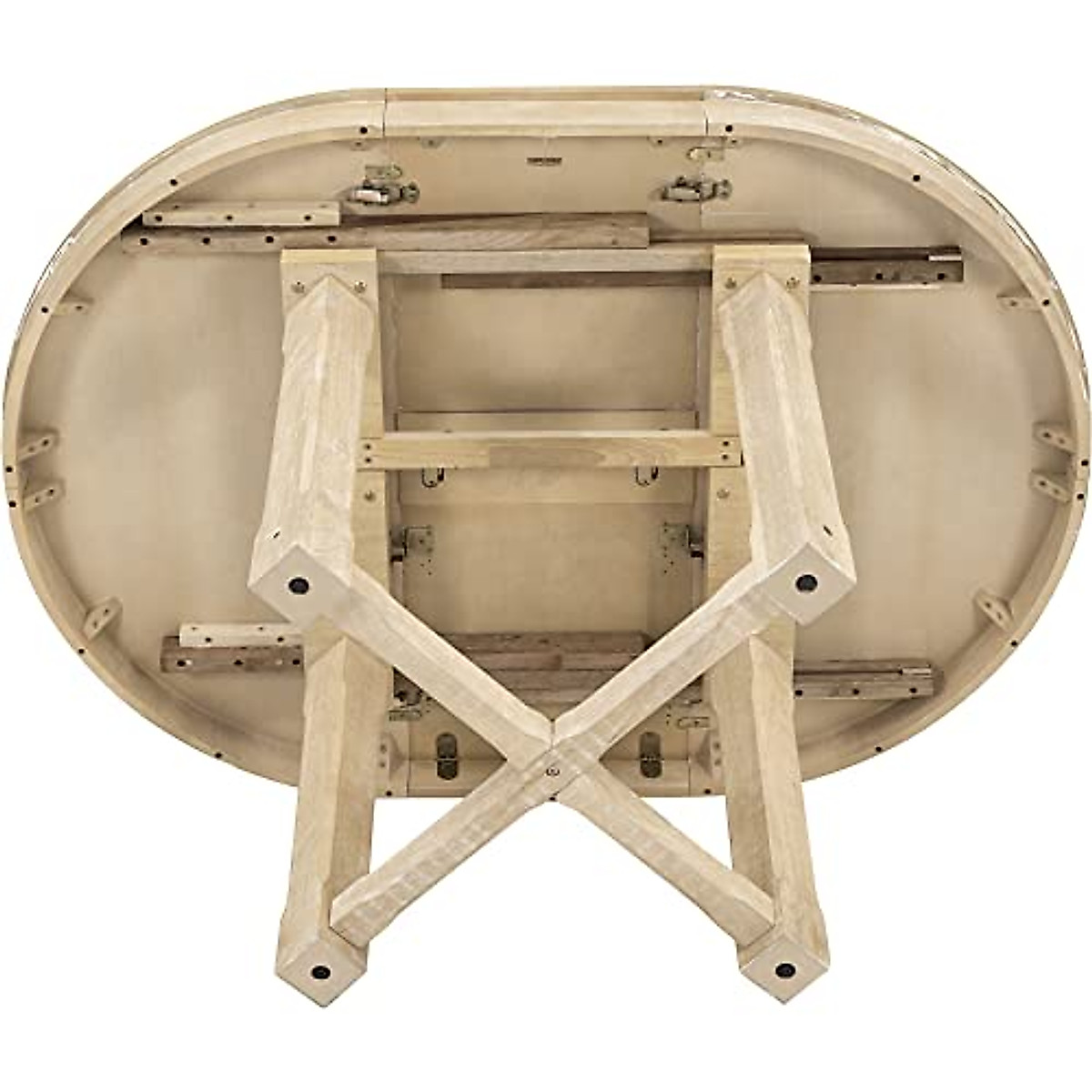 5-Piece Extendable Dining Table Set with Upholstered Chairs and Armrests, Two-Size Round to Oval Butterfly Leaf Wood Table, Natural Wood