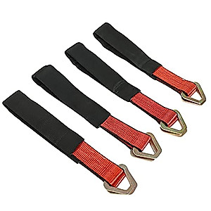 4 Pack 2"x 36" Tow Axle Strap Race Car Truck Wrecker Hauler Wheel Tie Down Strap with D Ring 10,000 Lb Combination Breaking Strength(Red)