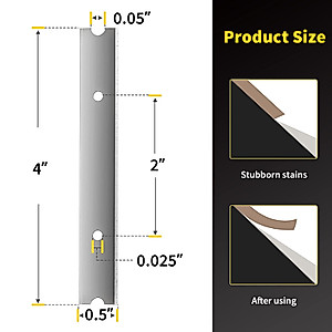 4 inch Scraper Blades 60 pcs Replacement High Carbon Steel Razor Blade for Scraper to Remove Paint Wallpaper Sticker Adhesive Labels(6 boxes)
