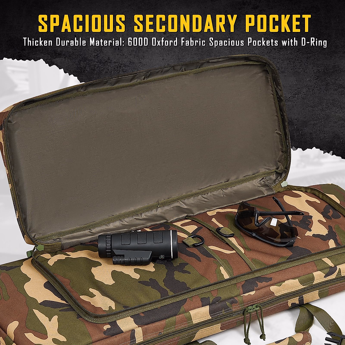 DULCE DOM 36 inch Double Case Soft Bag Gun Case, Perfect for Pistol Storage and Transportation, All Around Shooting Range Rifle Backpack, Indoor Outdoor