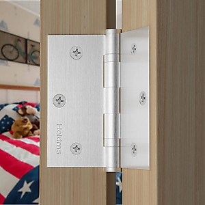 Haidms 3Pack 304 Stainless Steel Silver Ball Bearing Hinges Heavy Duty Door Hinges Brushed Nicekel 3.5 * 3.5 inch Door Hinge Brushed Nickel Door Hinges Interior Door Hinges with Square Corner