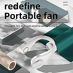 HUAYU, Personal Fan Neck, Neck Fans Portable Rechargable Prime, Portable Neck Fan Rechargeable, USB Powered Fan, 3 Speeds Hands free Neck Fan for Sporting and Outdoor activities (White&Pink)