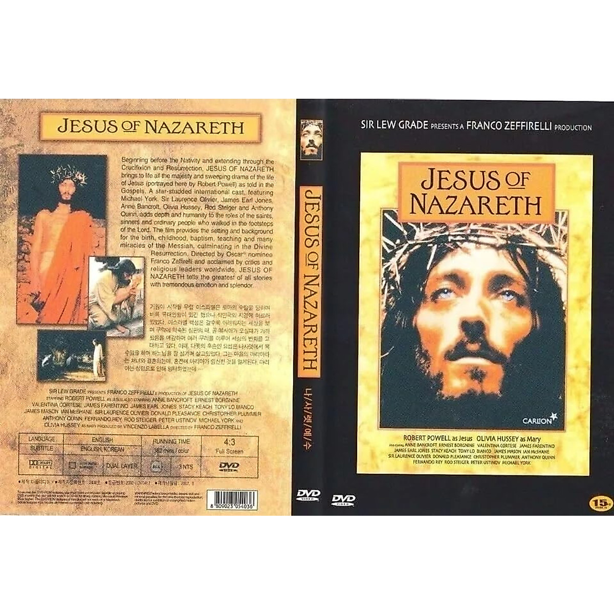 Jesus of Nazareth (1977) DVD Robert Powell Number of Discs 2 Running time: 382 min