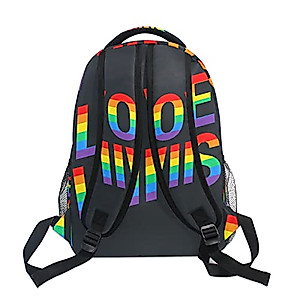 School Backpack Love Wins Pride Rainbow Teens Girls Boys Schoolbag Travel Bag