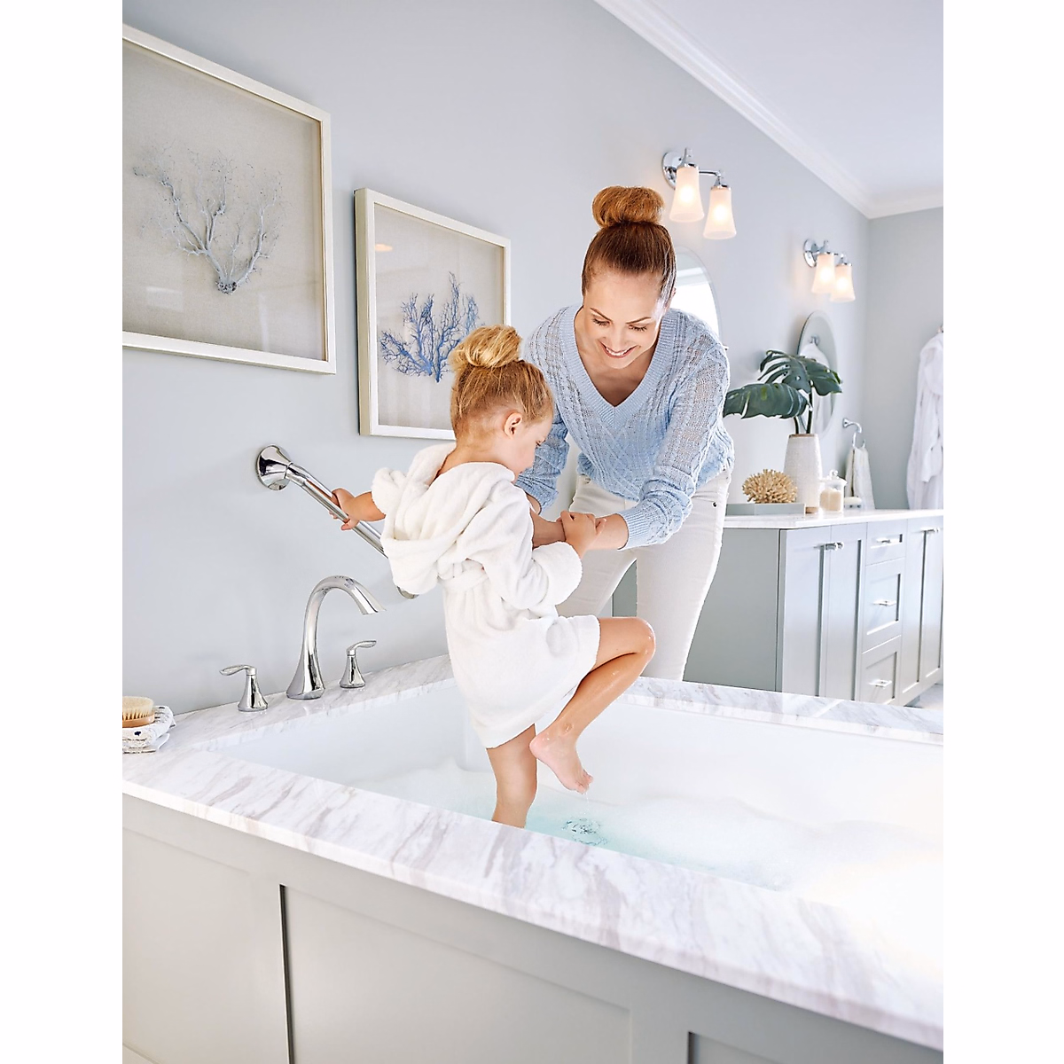 Moen Eva Chrome Two-Handle Deck Mount Roman Tub Faucet Trim Kit, Valve Required, T943