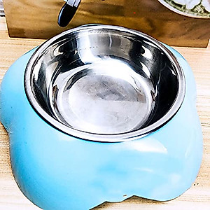 FUUIE Bowls for Food and Water Household Pet Bowl, Suitable for Cats and Dogs, Easy to Carry, Non-Slip Design, Easy to Hold (Color : Blue)