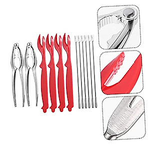SHOWERORO 12pcs Set Eating Crab Tool Set Stainless Steel Lug Nuts Kitchen Utensil Set Blush Set Seafood Crackers Crab Crackers Metal Seafood Crackers Lobster Shell Opener Crab Sheller Tool