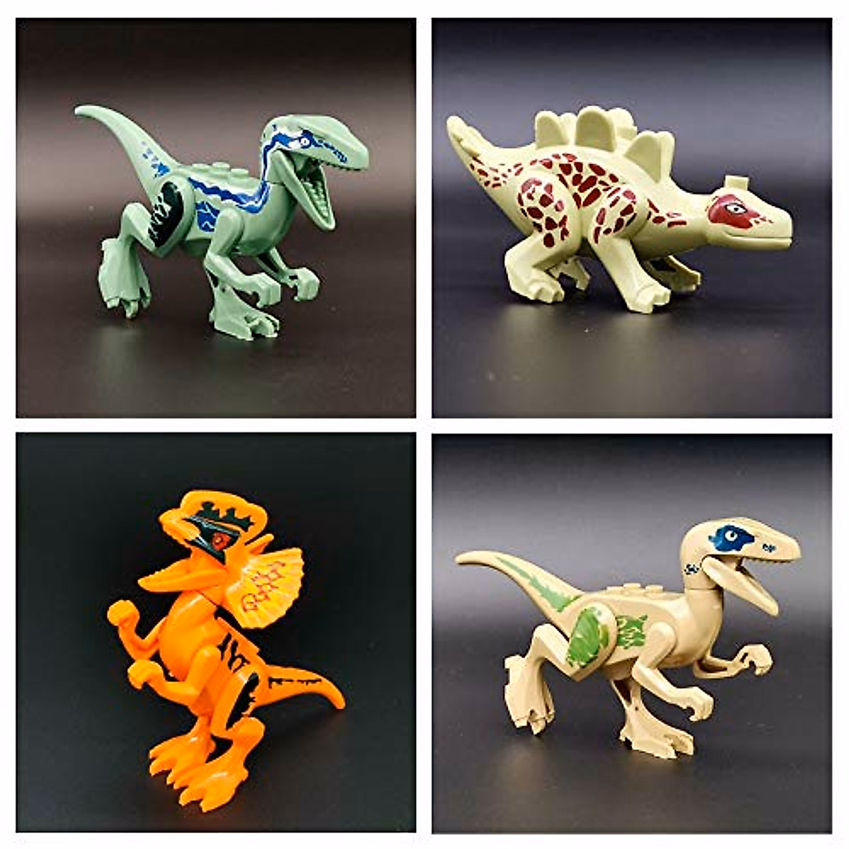 Toysvill Compatible Dinosaurs Mini Figures for Jurassic World Building Blocks Toys (Set of 20 Pieces) with Moving Parts. T Rex, Dragon Sword, Pterodactyl, Tyrannical Dragon, Stygimoloch et al.
