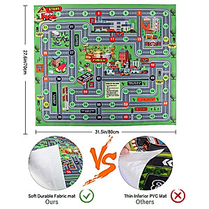 Mathea Car Toys for 1-Year-Old Boy (with Carpet) Pull Back Vehicle Car Set Metal Die-cast Friction Powered Cars Birthday Gift for 1 2 3 Year-Old Boys Girls